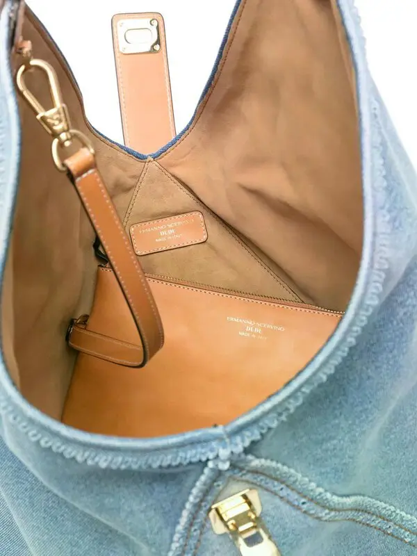 Ermanno Scervino Large Denim Shoulder Bag