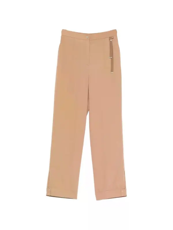 Herno Grosgrain-detail Slit-hem Trousers - Neutrals