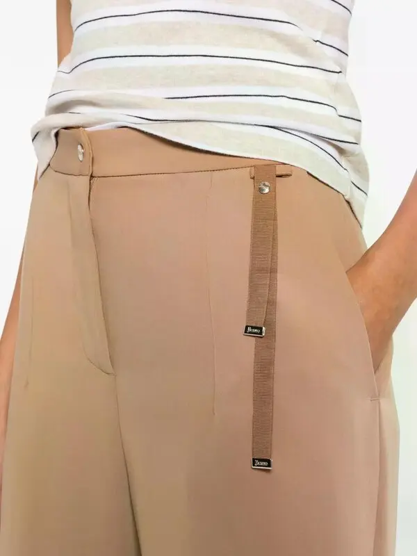 Herno Grosgrain-detail Slit-hem Trousers - Neutrals