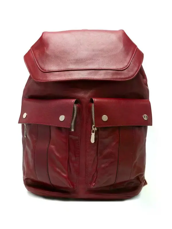 Brunello Cucinelli Leather Flap-top Backpack - Red