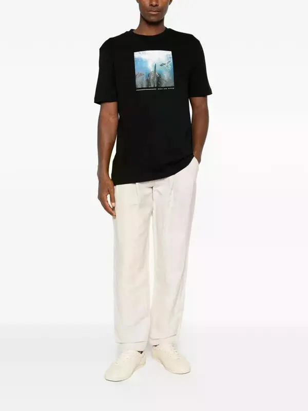 BOSS Cotton-jersey T-shirt With Printed Artwork
