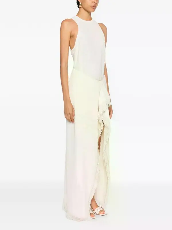Nanushka Rayen Draped Midi Dress - Neutrals