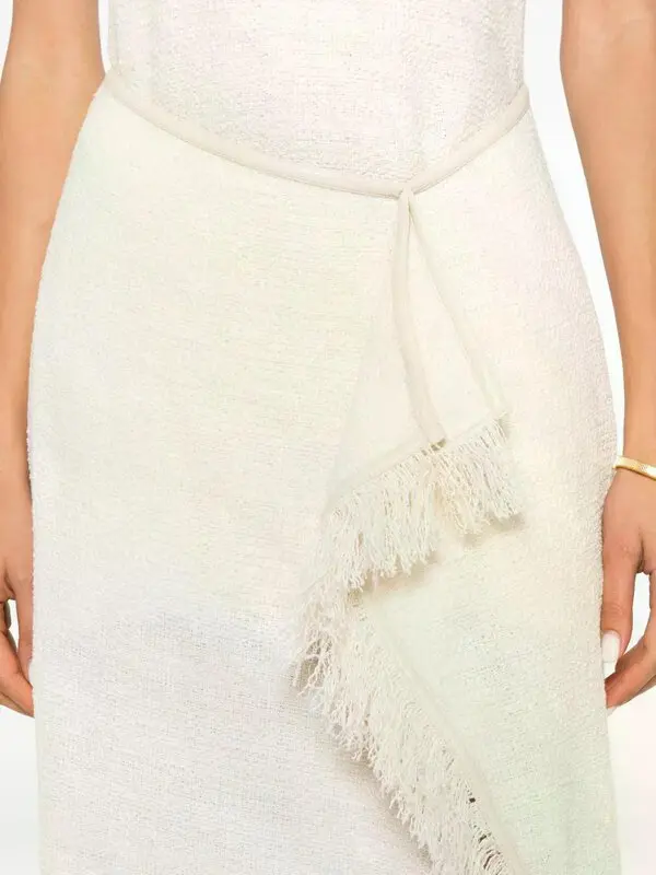 Nanushka Rayen Draped Midi Dress - Neutrals