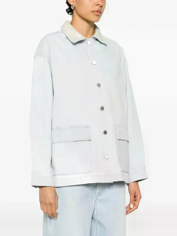 AGOLDE Contrast-collar Denim Trucker Jacket - Blue