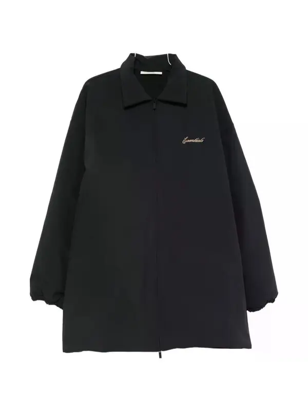 Fear Of God Logo-embroidered Coat - Black