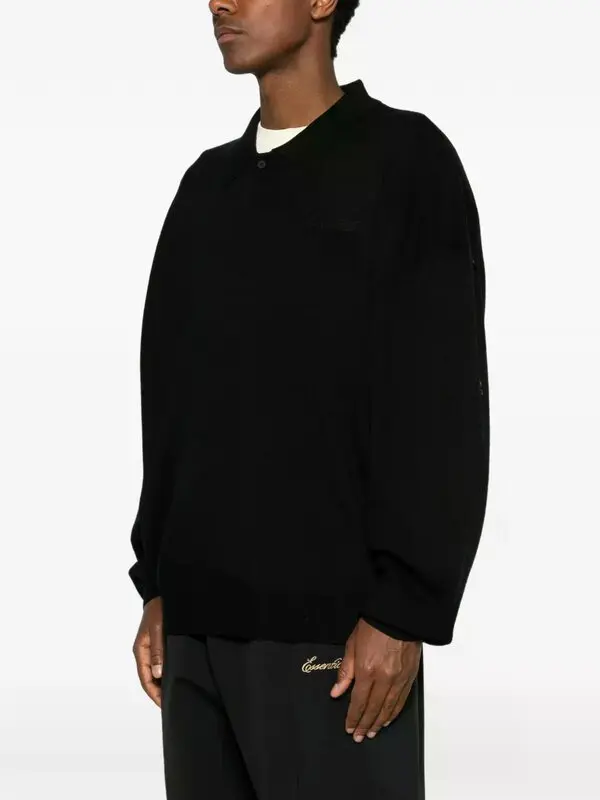 Fear Of God Signature 90s Logo-embroidered Polo Shirt - Black