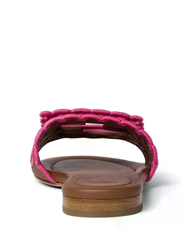 Fendi Logo Appliqué Flat Sandals - Brown