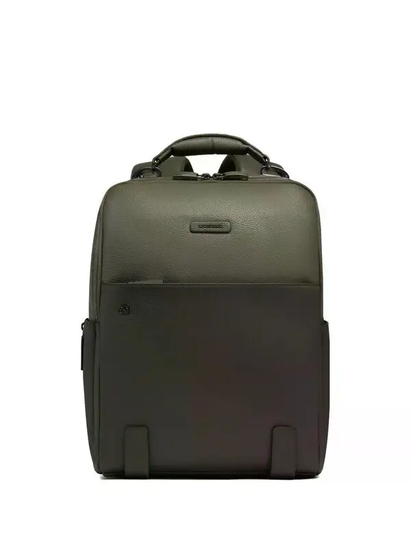 PIQUADRO Grained Leather Backpack - Green