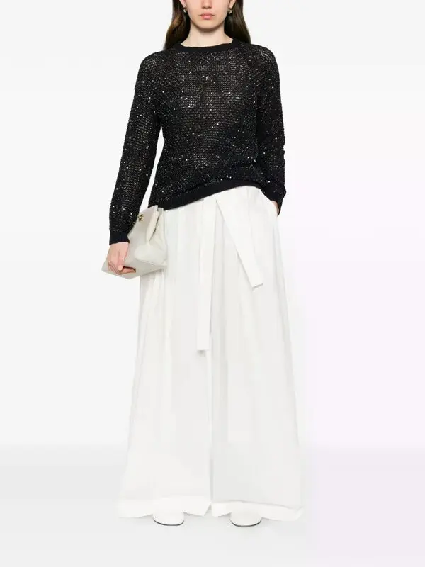 Fabiana Filippi Sequin-embellished Open-knit Sweater