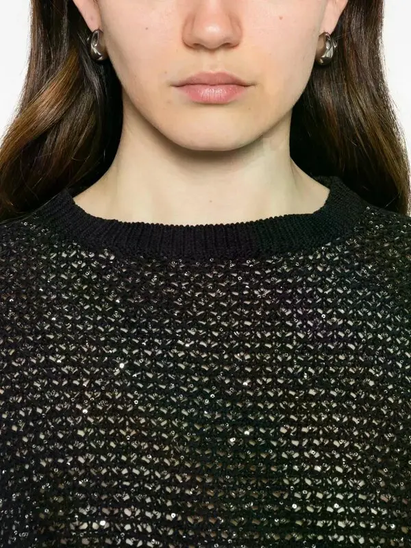 Fabiana Filippi Sequin-embellished Open-knit Sweater