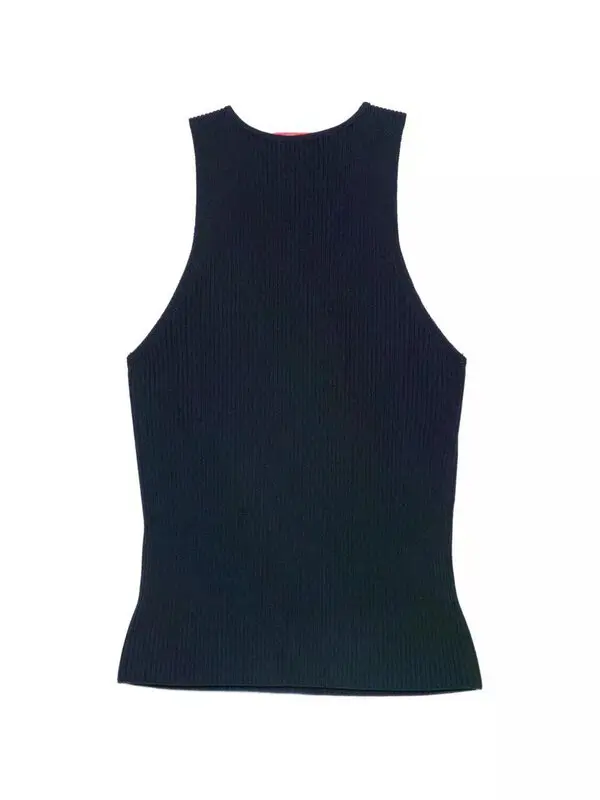 Iceberg Lace-up Ribbed-knit Tank Top