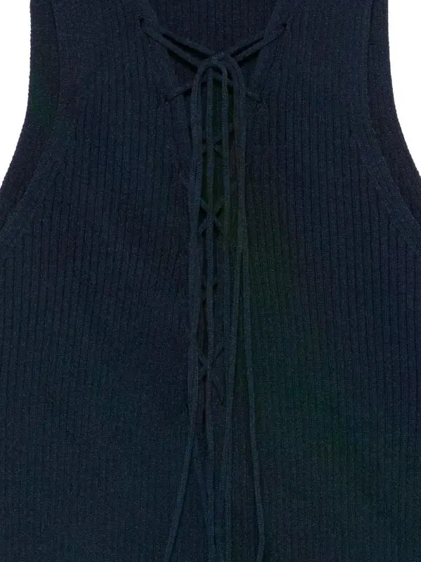 Iceberg Lace-up Ribbed-knit Tank Top
