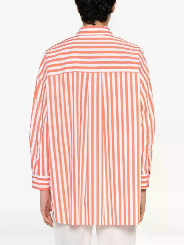 ARCHIVIO '67 Striped Long-sleeved Shirt - Orange