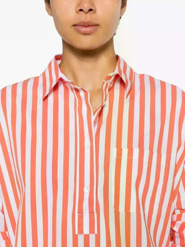 ARCHIVIO '67 Striped Long-sleeved Shirt - Orange