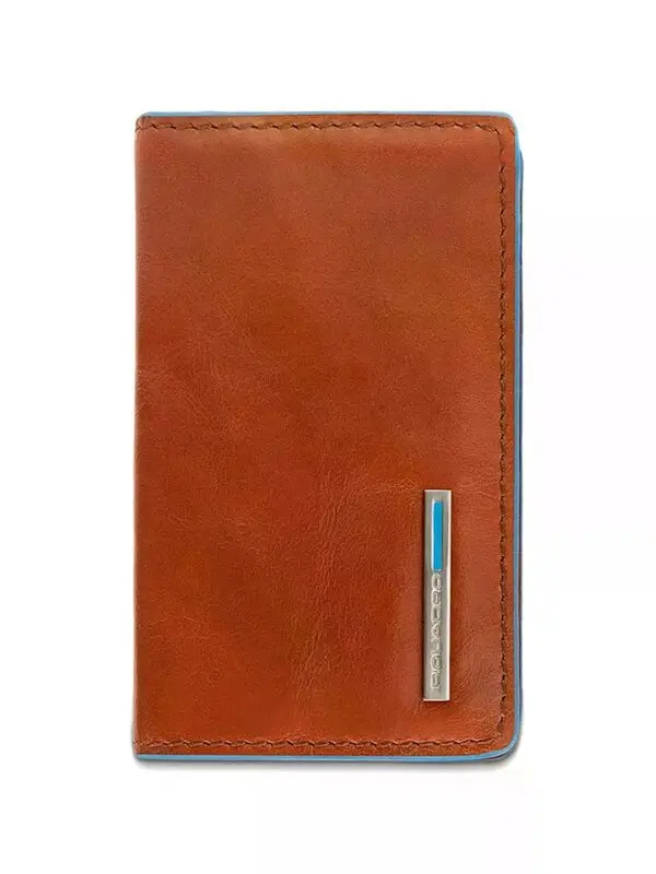 PIQUADRO Logo-plaque Leather Business-card Holder - Brown
