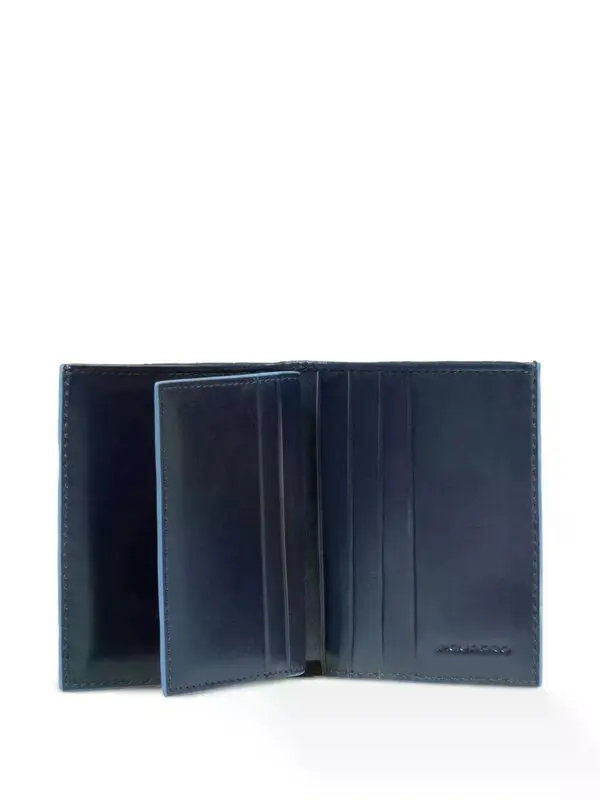 PIQUADRO Logo-plaque Leather Card Holder - Blue
