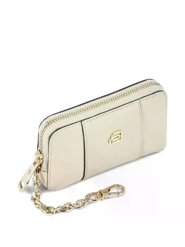 PIQUADRO Logo-plaque Leather Key Holder - Neutrals