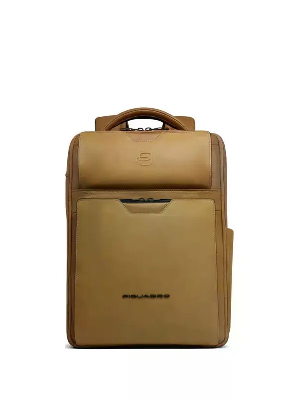 PIQUADRO Grained Leather Backpack