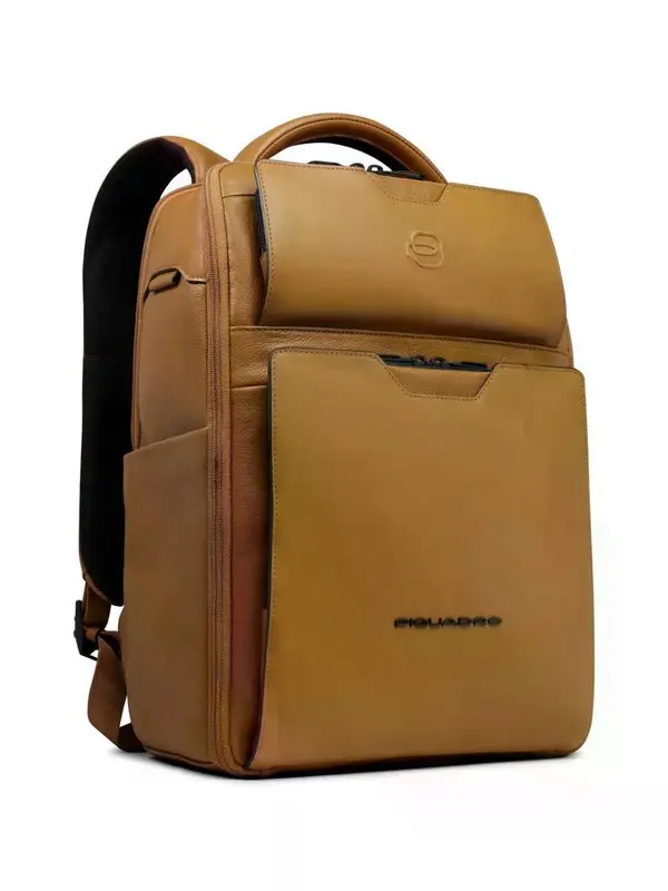 PIQUADRO Grained Leather Backpack