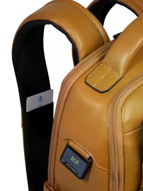 PIQUADRO Grained Leather Backpack