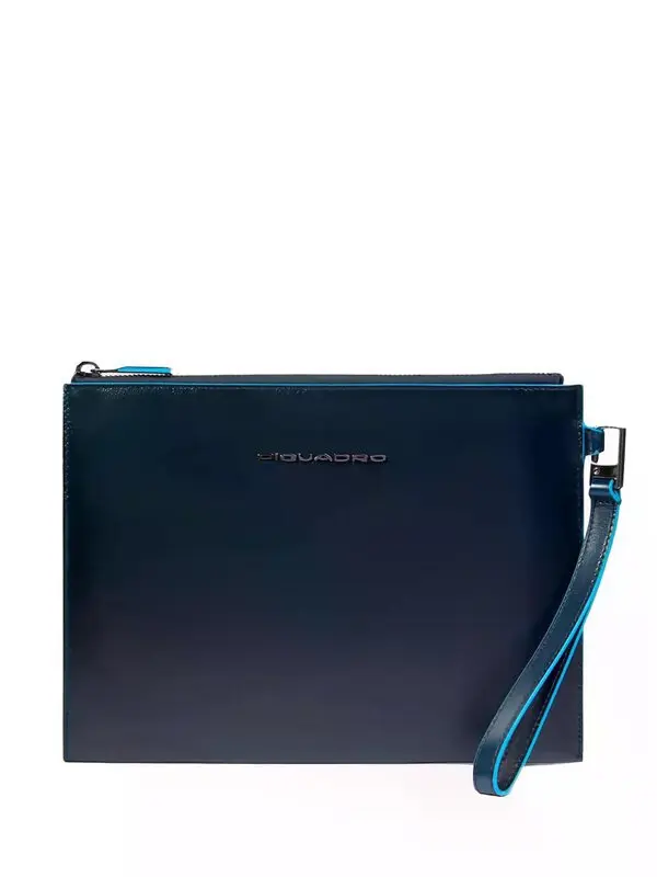 PIQUADRO Logo-plaque Clutch - Blue