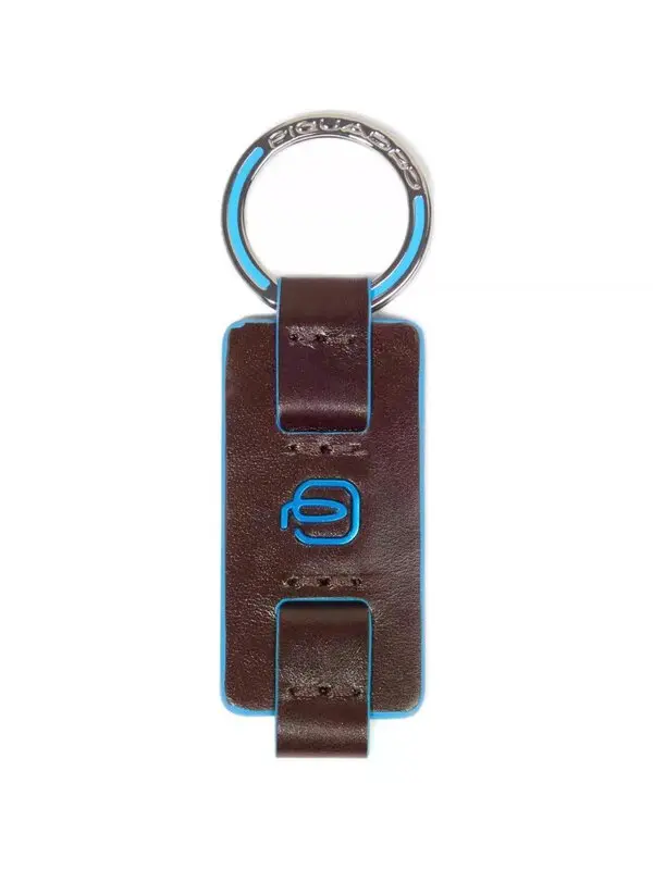 PIQUADRO Logo-plaque Leather Keychain - Brown