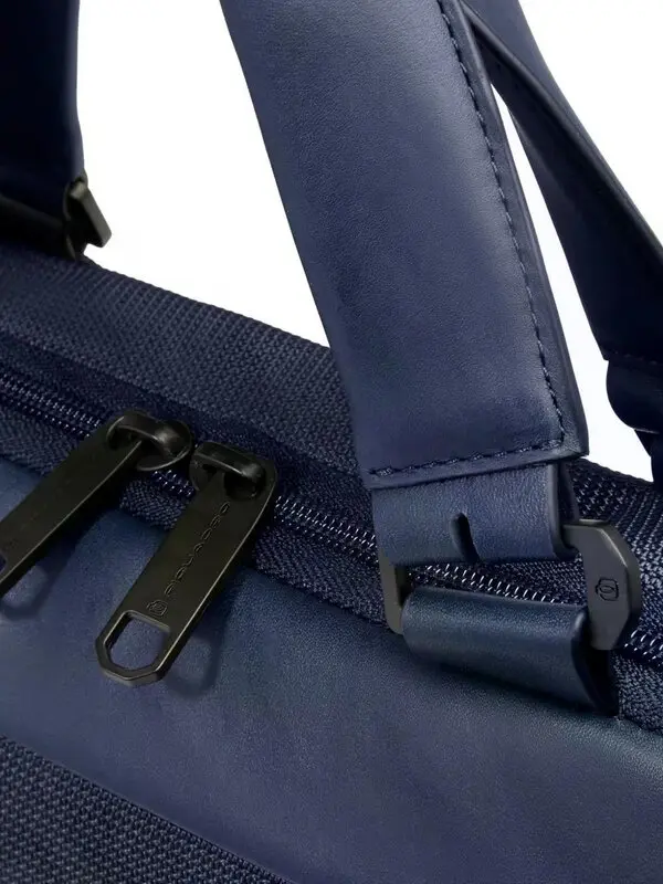 PIQUADRO Expandable Leather-trim Laptop Bag