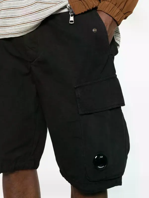 C.P. COMPANY Cotton Rip-stop Lens Cargo Shorts - Black