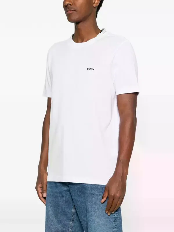 BOSS Logo-embroidered T-shirt - White