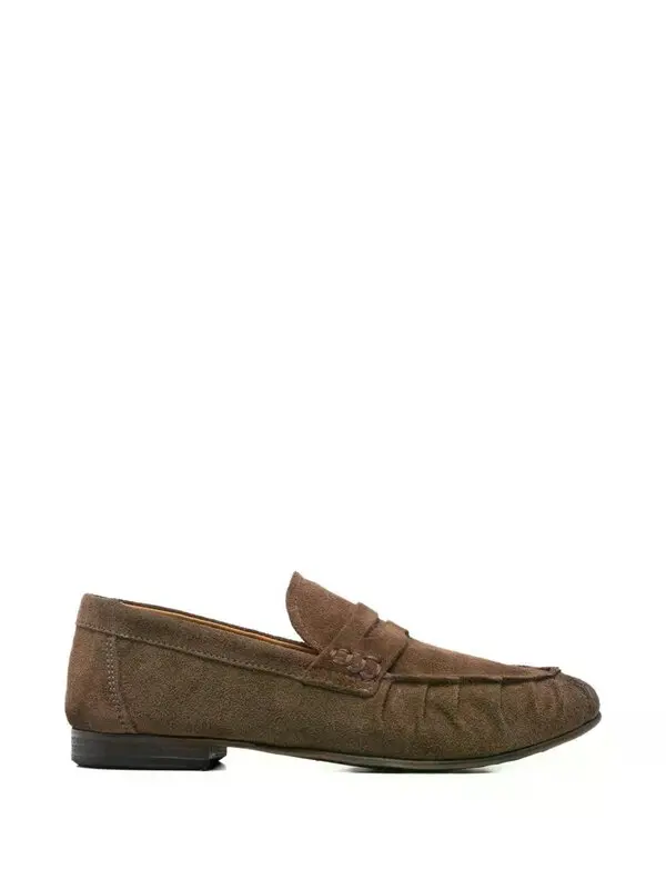 LEQARANT Whipstitch Suede Loafers