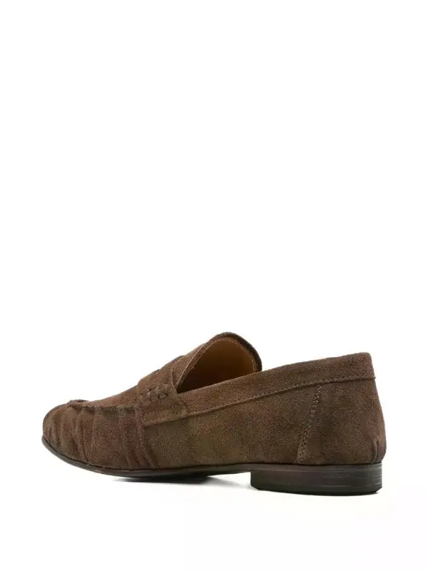 LEQARANT Whipstitch Suede Loafers