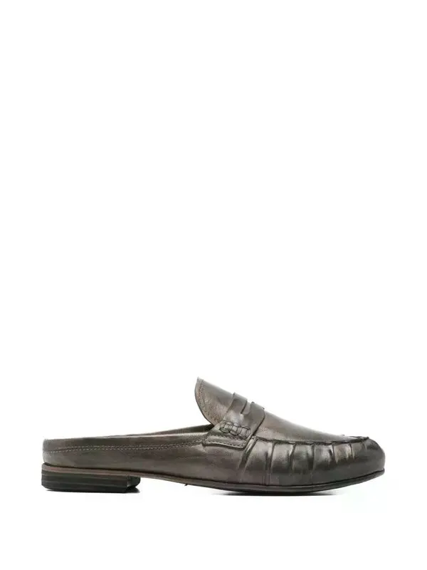 LEQARANT Leather Penny Mules