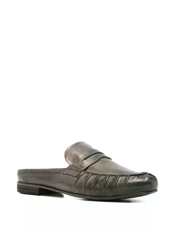 LEQARANT Leather Penny Mules