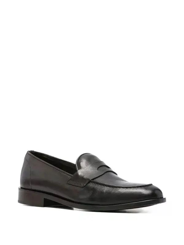LEQARANT Penny Leather Loafers