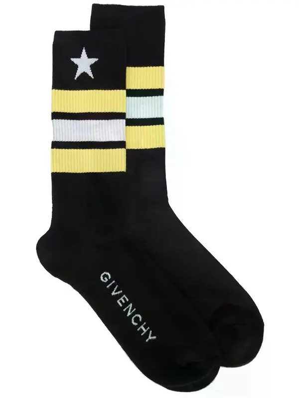Givenchy Striped Tube Socks - Black