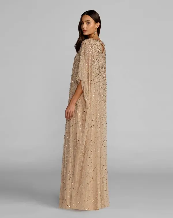 Mac Duggal Sequin Embellished Kaftan Gown