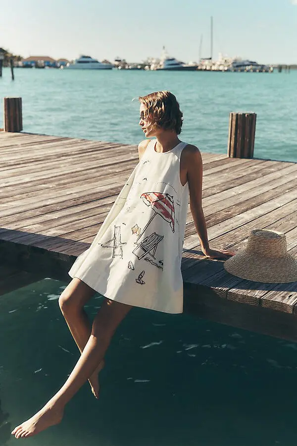 Maeve Keiko Mini Dress - White