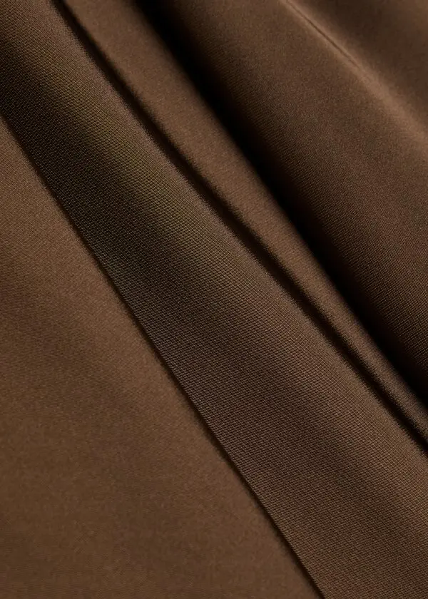 Vince Satin Slip Midi Skirt - Brown