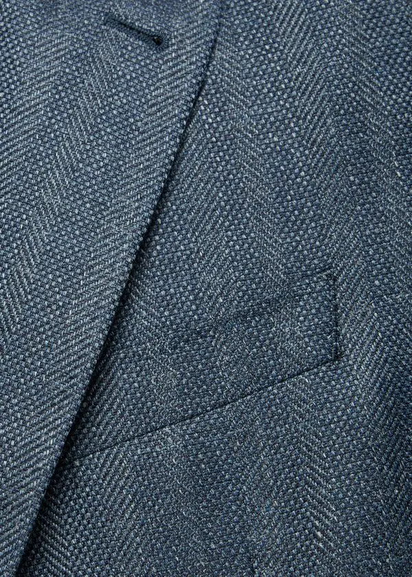 Canali Striped Wool And Silk-blend Blazer - Blue