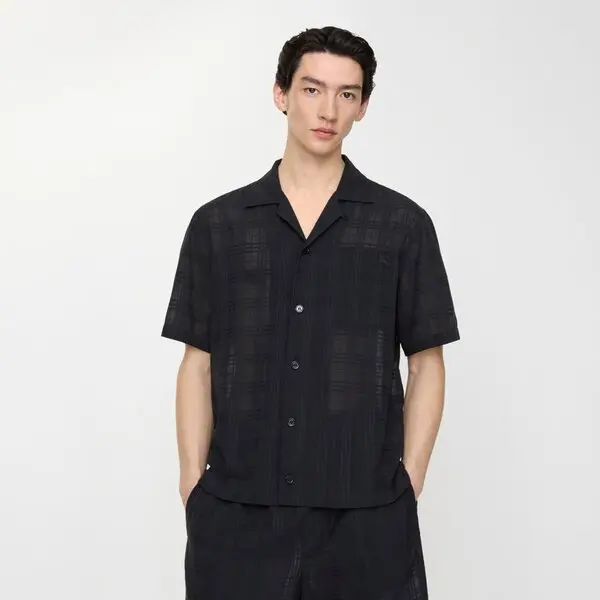 Burberry Relaxed Fit Check Cotton Voile Shirt