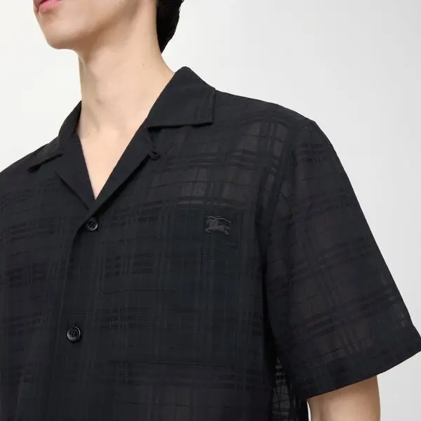 Burberry Relaxed Fit Check Cotton Voile Shirt