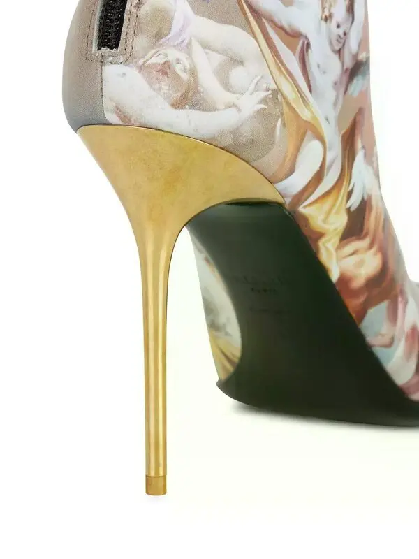 Balmain Graphic-print Lace-up Ankle Boots