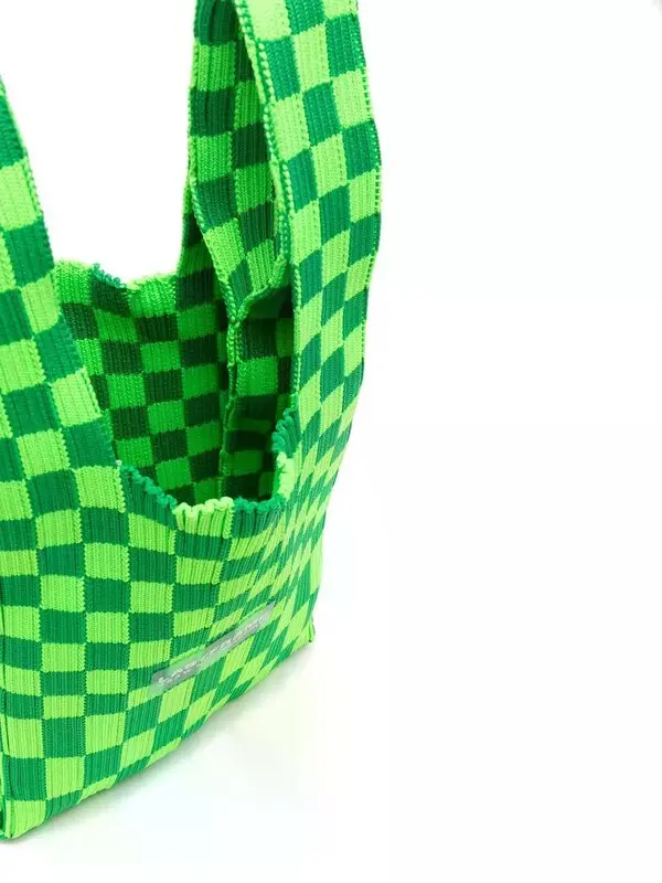 LASTFRAME Ichimatsu Check-pattern Tote