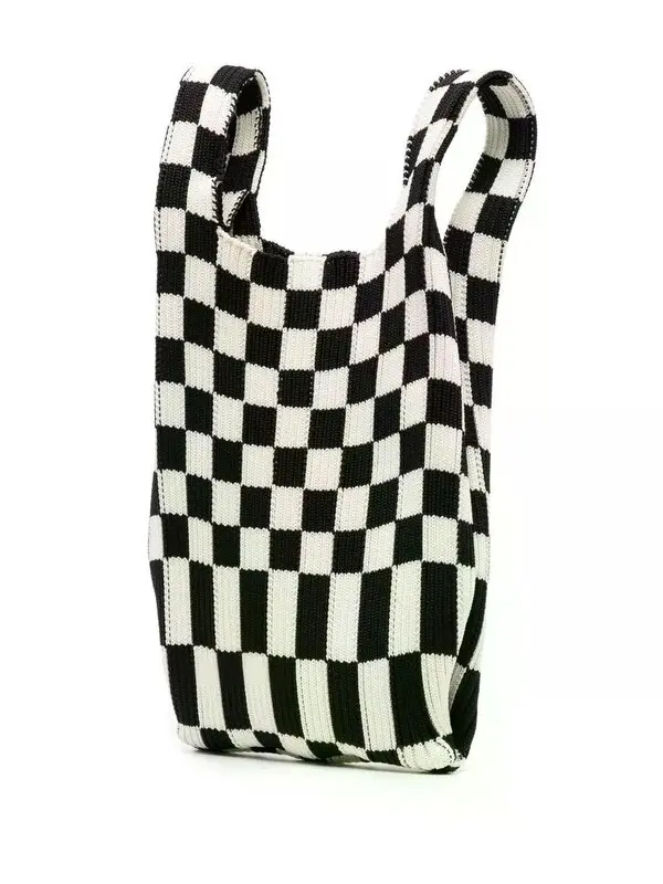LASTFRAME Ichimatsu Check-pattern Tote