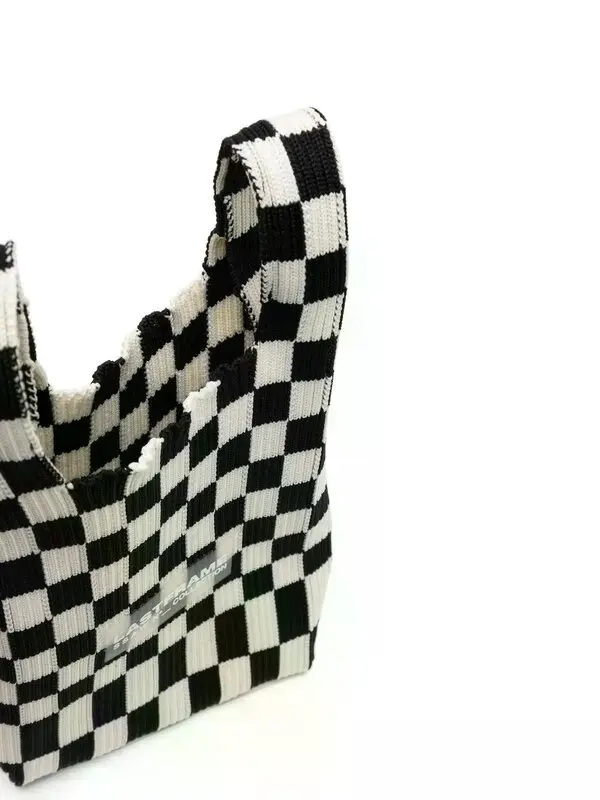 LASTFRAME Ichimatsu Check-pattern Tote