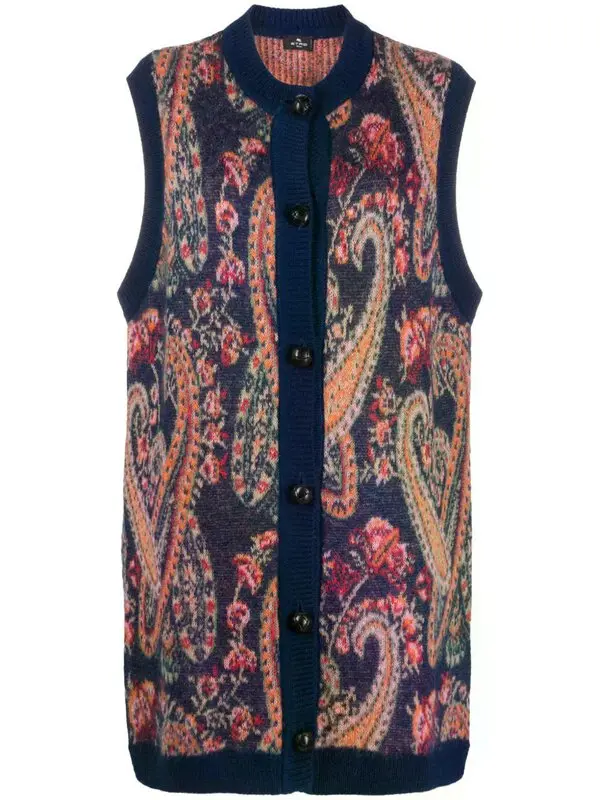 Etro Paisley Intarsia-knit Vest