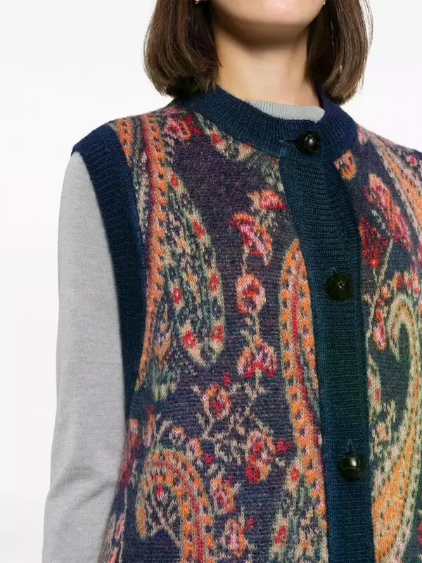 Etro Paisley Intarsia-knit Vest