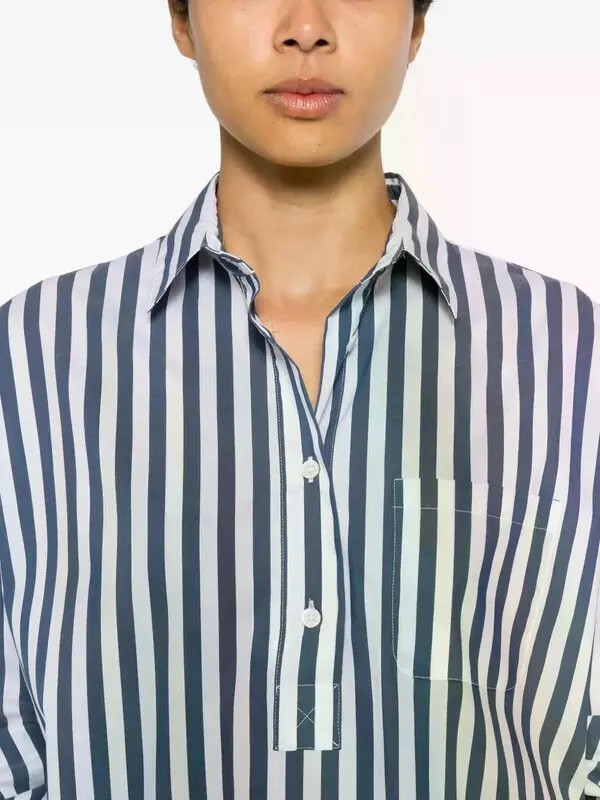 ARCHIVIO '67 Striped Long-sleeve Shirt - Blue