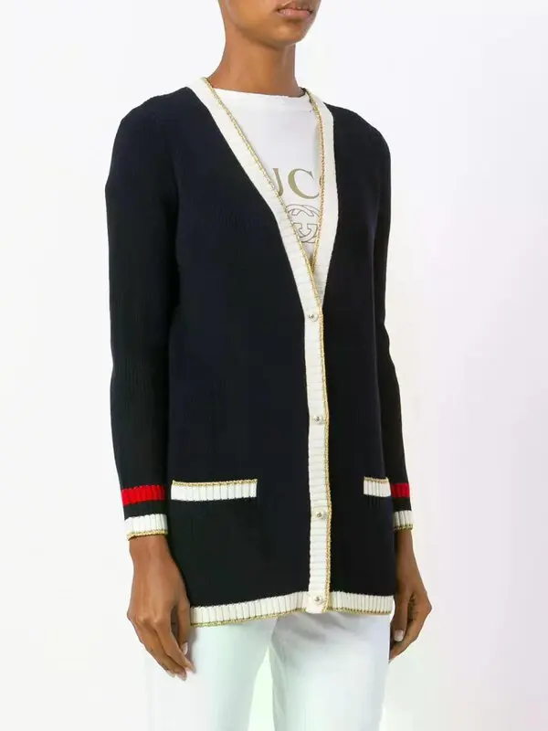 Gucci Embroidered Oversize Knit Cardigan