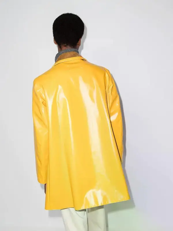 MAISON MARGIELA Coated-finish Double-breasted Coat